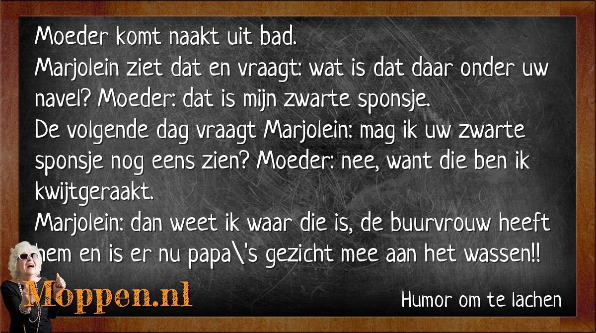 Moppen.nl - Mop: Zwarte Sponsje