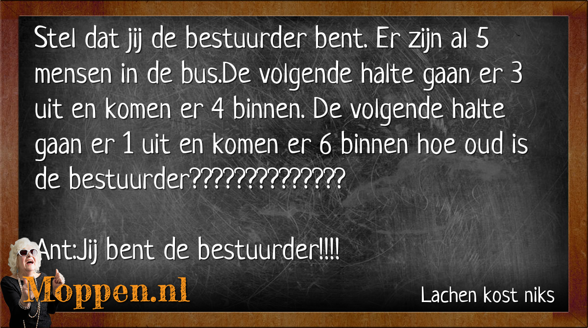 Moppen.nl - Mop: Bestuurder