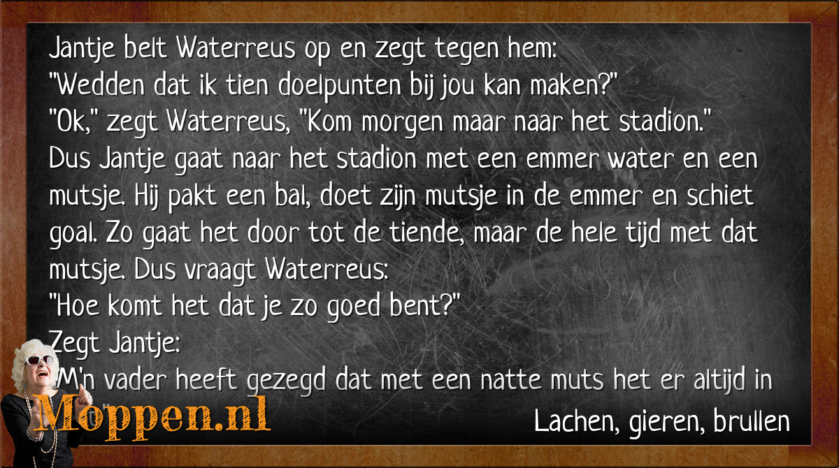 Moppen.nl - Mop: Natte muts