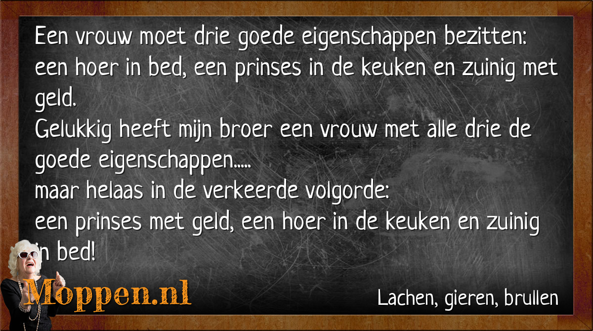 Moppen.nl - Mop: 3 goede eigenschappen