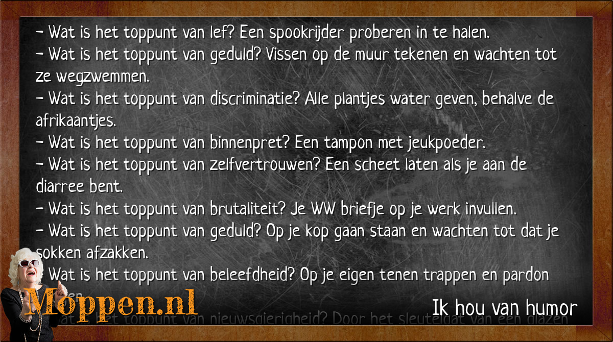 Moppen.nl - Mop: Toppunt van...