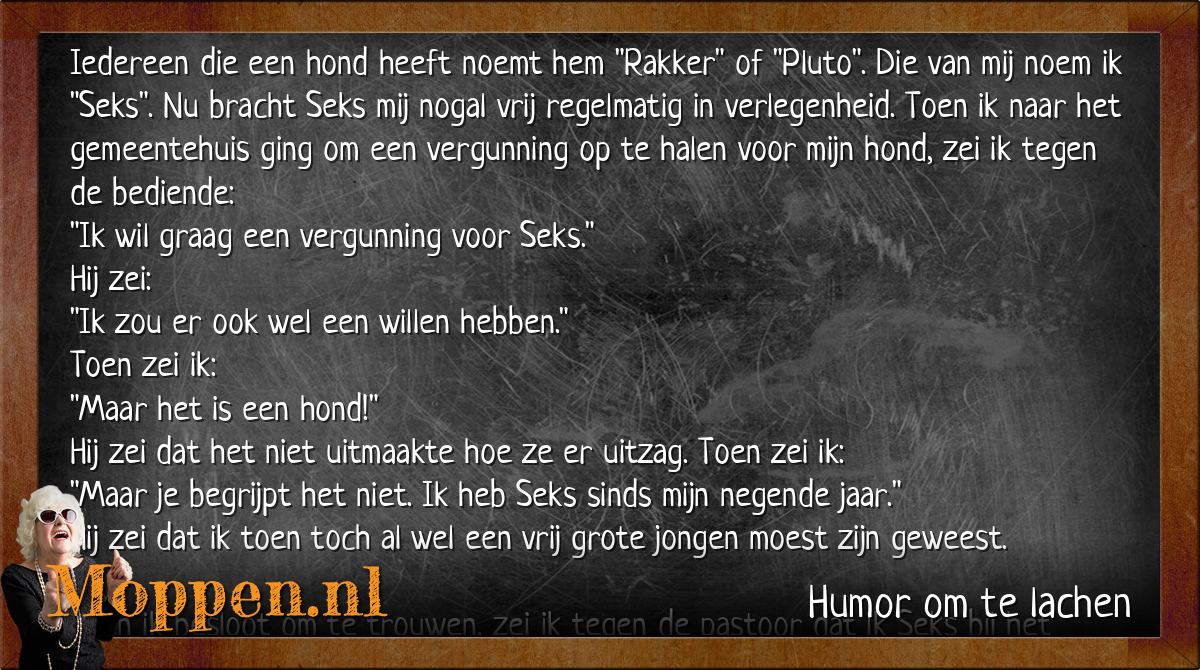 Moppen.nl - Mop: Rare hondenaam