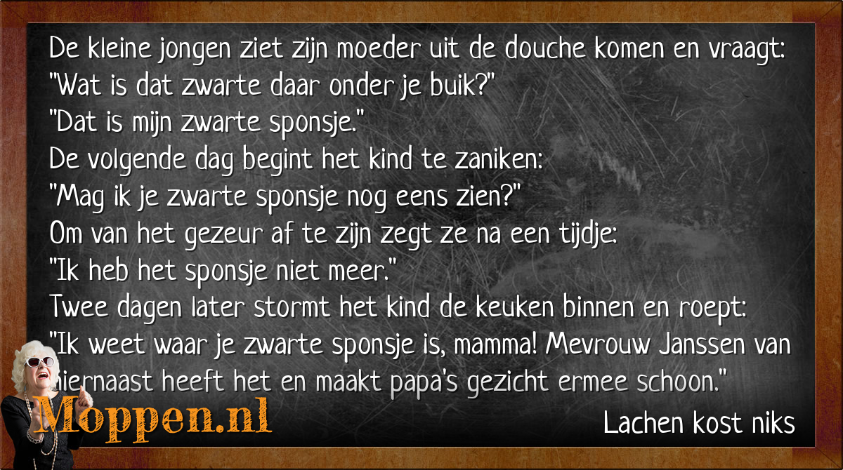 Moppen.nl - Mop: Het zwarte sponsje