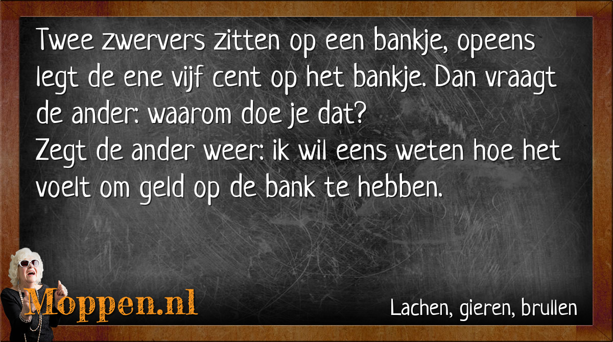 Moppen.nl - Mop: Geld op de bank